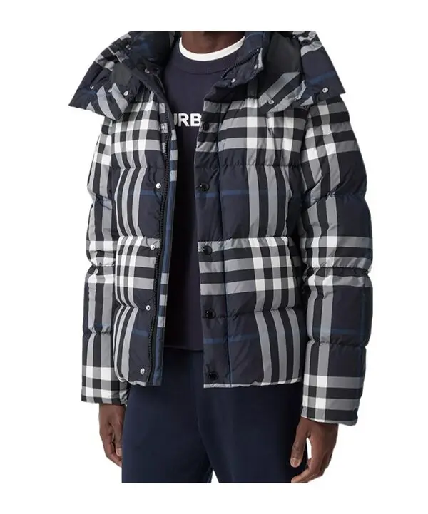 Burberry Plaid Hooded Cotton Jacket