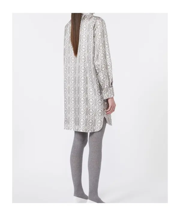 Max Mara Graphic Printed Long-sleeved Shirt Dress - Seda