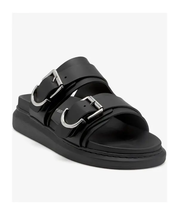 Alexander McQueen Hybrid Double Buckled Sandals - Black/silver