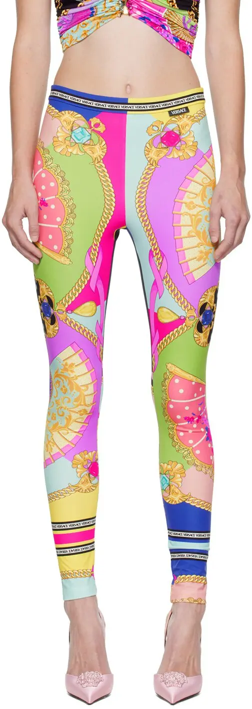 Versace Allover Graphic Printed High Waist Leggings