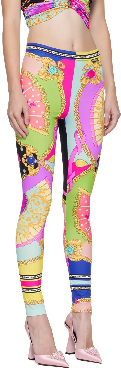 Versace Allover Graphic Printed High Waist Leggings