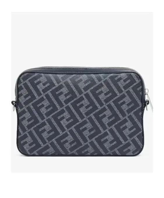 Fendi Diagonal Camera Bag With Monogram Detail - Blue