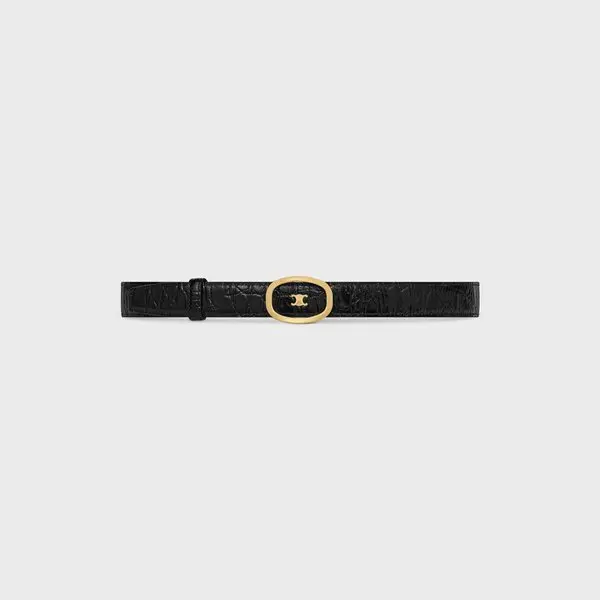 Celine Medium 25mm Reversible Belt In Embossed Leather