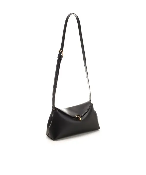 TOTEME T-lock Foldover Clutch Bag - Black