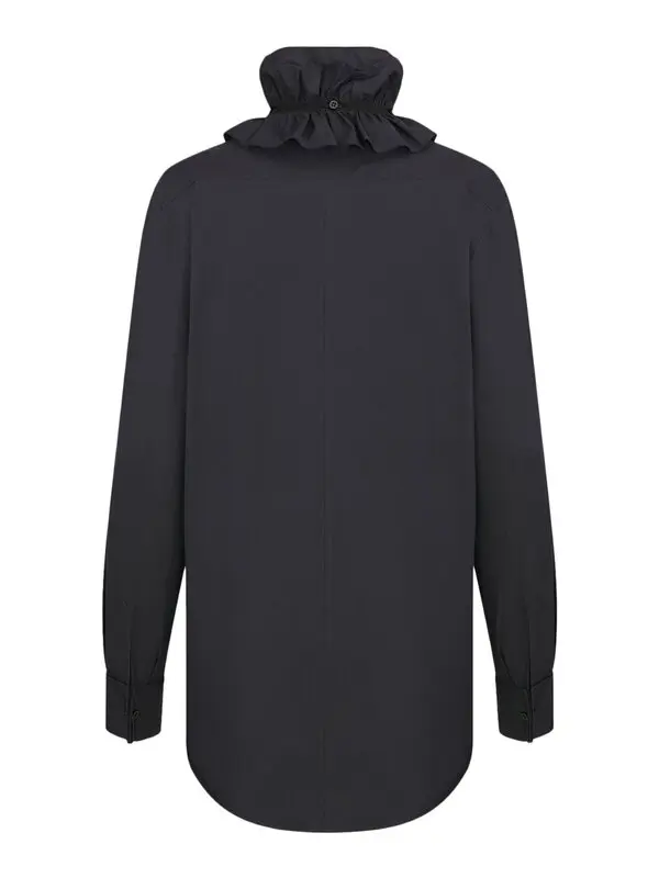 Dior Blouse With Removable Ruched Collar - Black