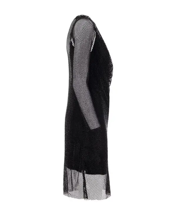 Max Mara Mesh Layered Long Sleeve Mini Dress