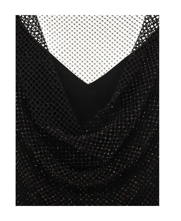 Max Mara Mesh Layered Long Sleeve Mini Dress