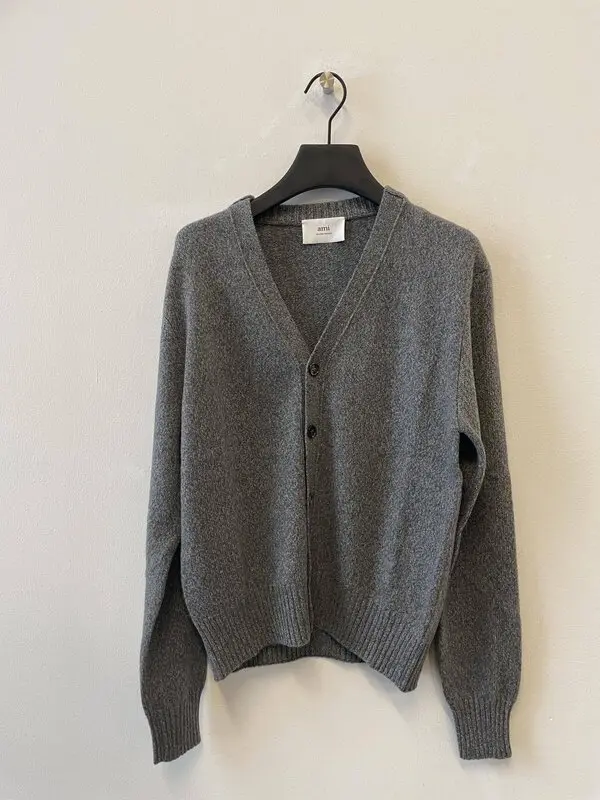 Ami De Coeur V-neck Buttoned Cardigan - Gray