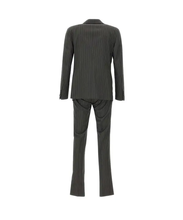 Tagliatore Pinstriped Double-breasted Suit - Black