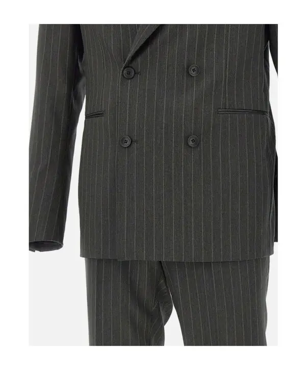 Tagliatore Pinstriped Double-breasted Suit - Black