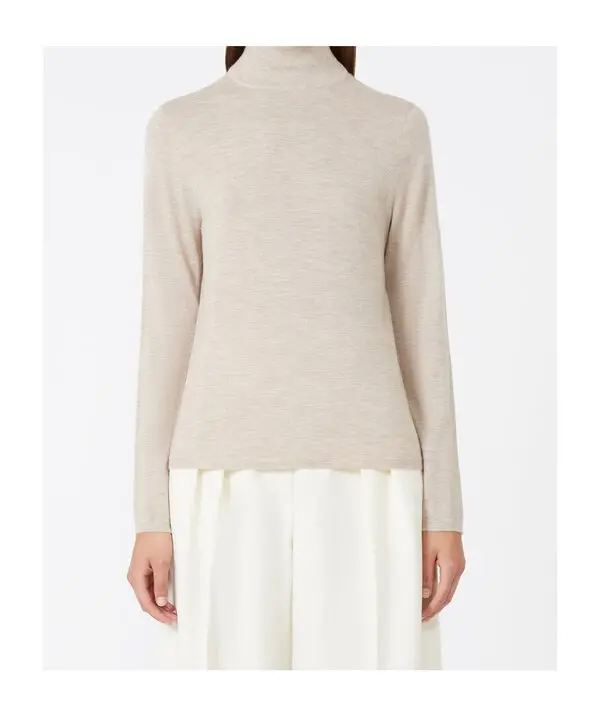 Max Mara Meana Turtleneck Knitted Jumper - Beige