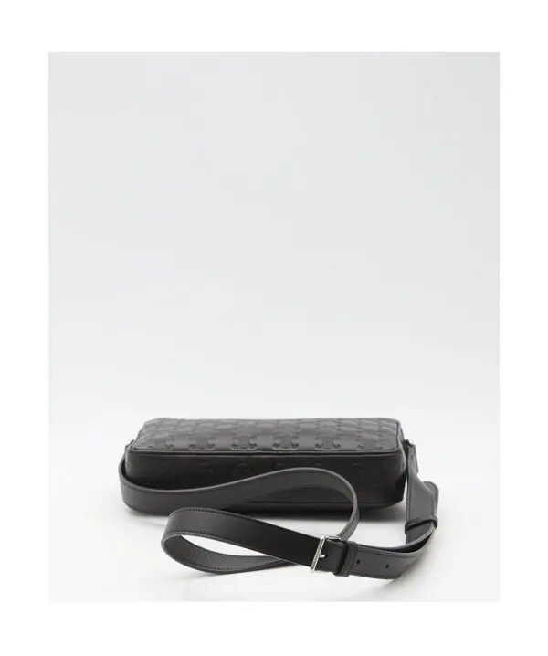 Celine Medium Messenger Bag In Calfskin With Triomphe Embossing