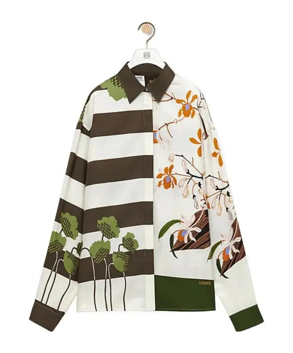 Loewe Graphic Print Panelled Shirt - White
