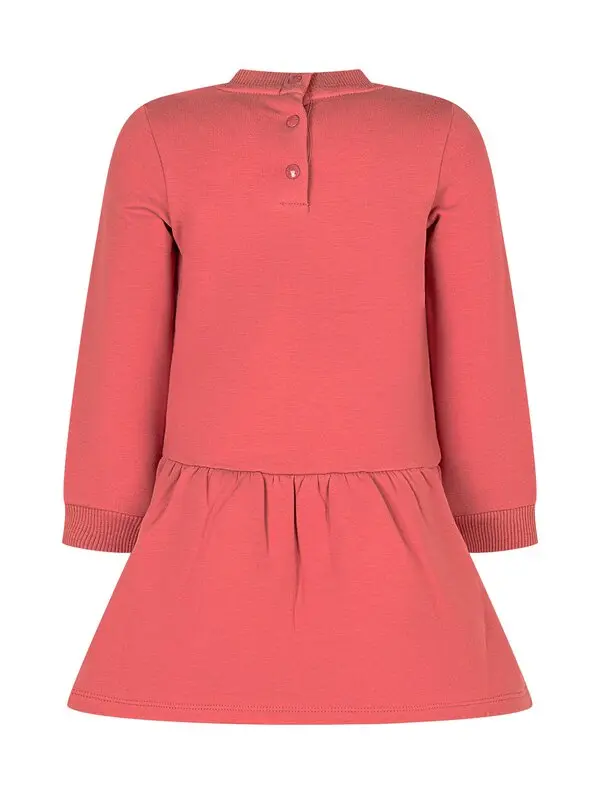 Moncler Heart Embellished Long Sleeve Dress - Red