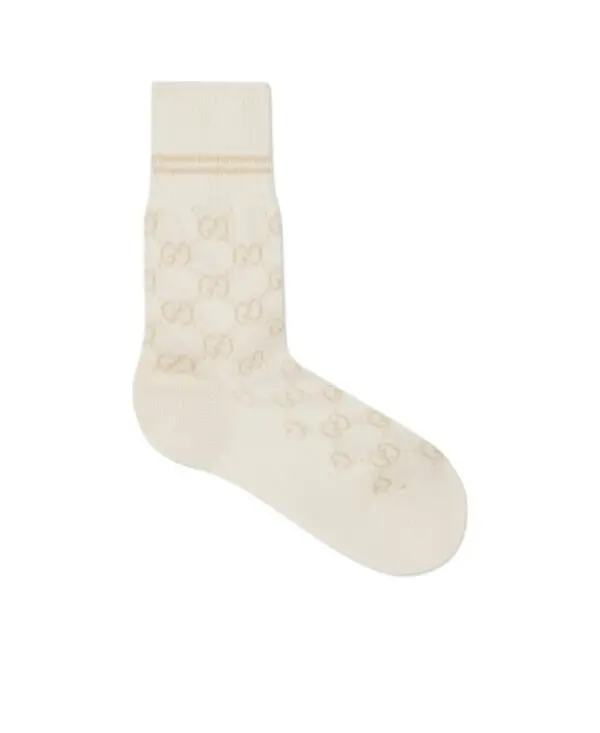 Gucci Monogrammed Socks - Ivory