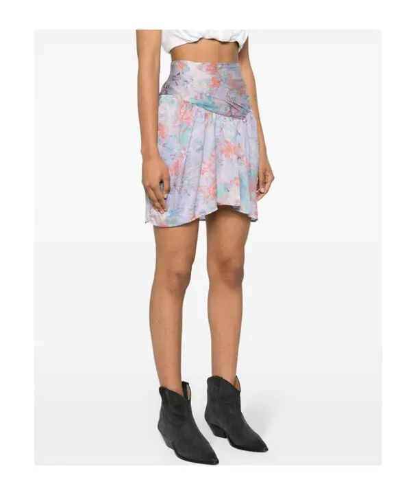 IRO PARIS Printed Midi Skirt - White