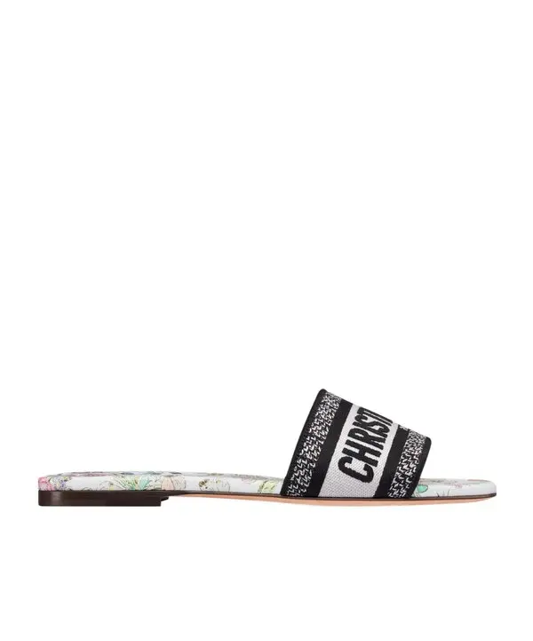 Dior Christian Lucky Dway Slides - Black