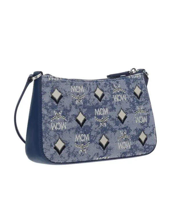 Mcm Logo Shoulder Bag - Gray