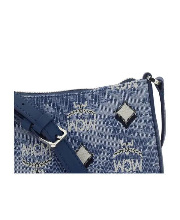 Mcm Logo Shoulder Bag - Gray