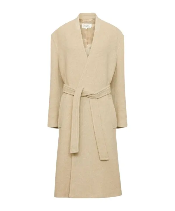 MAISON MARGIELA Belted Long Coat - Nude