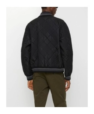 Burberry Micro Check-stitch Rakewood Bomber Jacket - Black