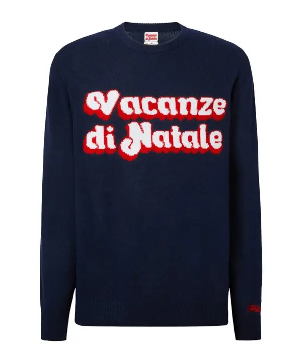 MC2 SAINT BARTH Vacanze Di Natale" Jacquard Crew Neck Sweater - Blue