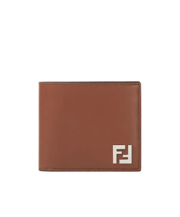 Fendi Logo Plaque Bi-fold Wallet - Brown