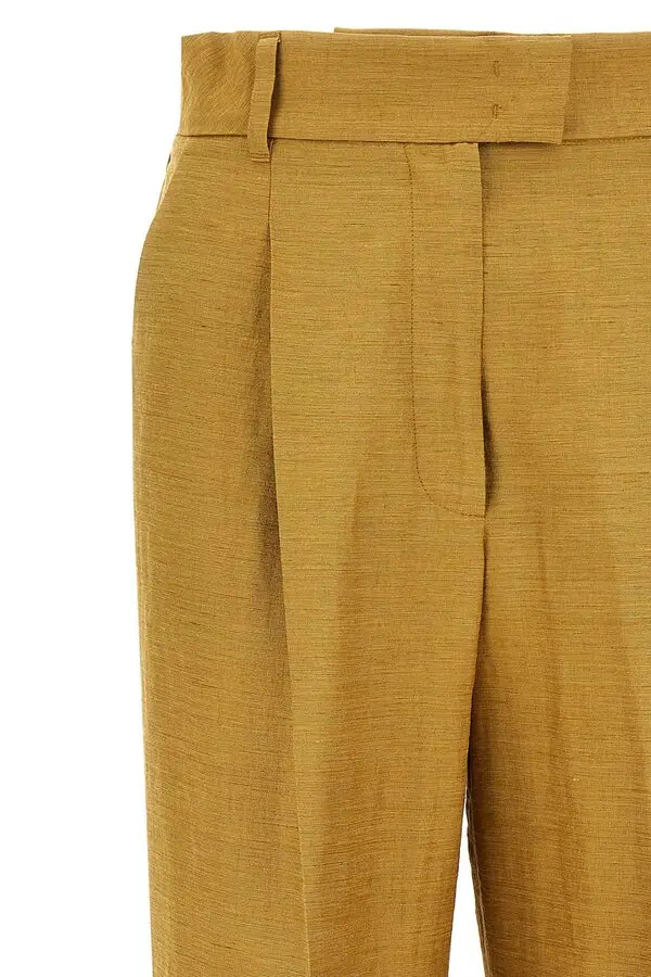 Max Mara Efedra Pleated Straight-leg Trousers - Brown