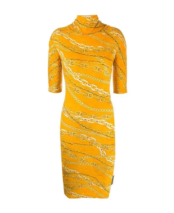Balenciaga Velvet Slim High-neck Dress