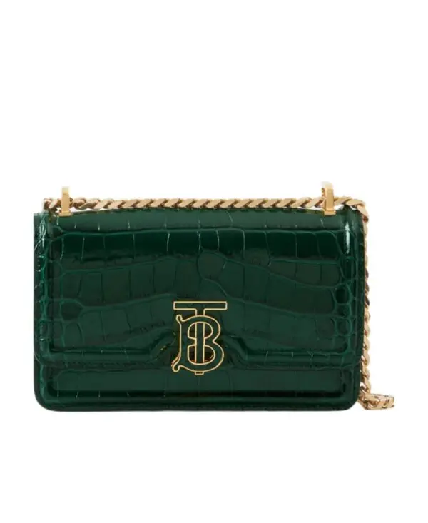 Burberry Mini Tb Crocodile-effect Crossbody Bag