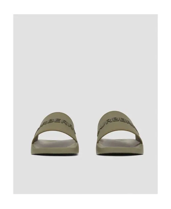 Burberry Logo Detail Two-tone Slides - Green