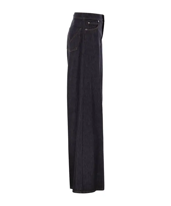 Max Mara Button Detailed Wide-leg Jeans - Blue
