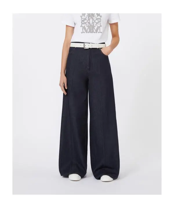 Max Mara Button Detailed Wide-leg Jeans - Blue