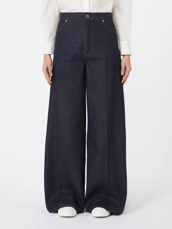 Max Mara Button Detailed Wide-leg Jeans - Blue