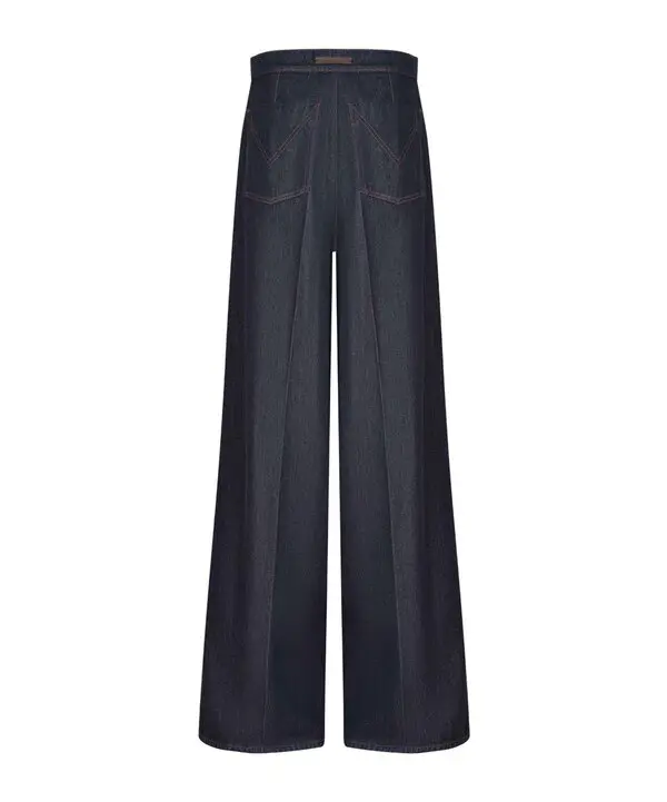 Max Mara Button Detailed Wide-leg Jeans - Blue