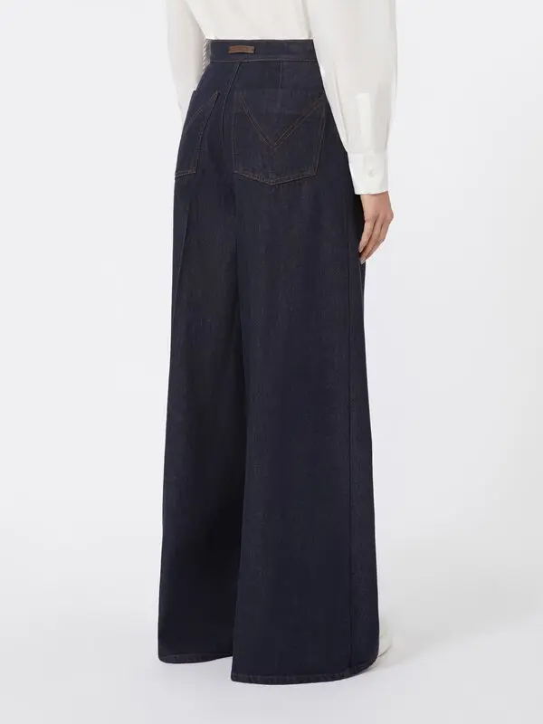 Max Mara Button Detailed Wide-leg Jeans - Blue