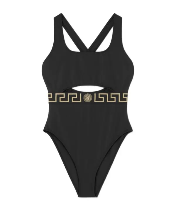 Versace Greca Border Cut-out One-piece Swimsuit - Black