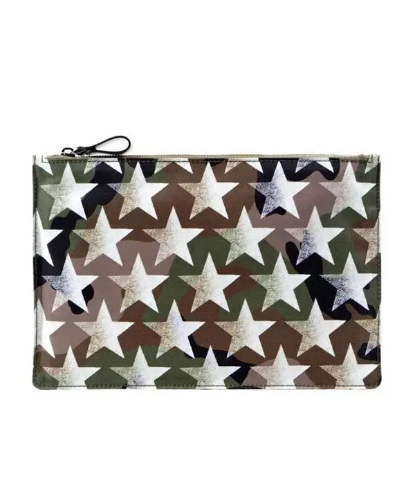 Valentino Garavani Star Pattern Pouch - White
