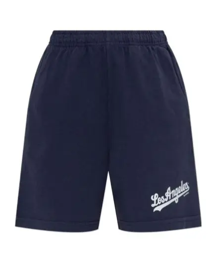 SPORTY  RICH Sporty & Rich X The La Dodgers Logo Printed Gym Shorts - Black