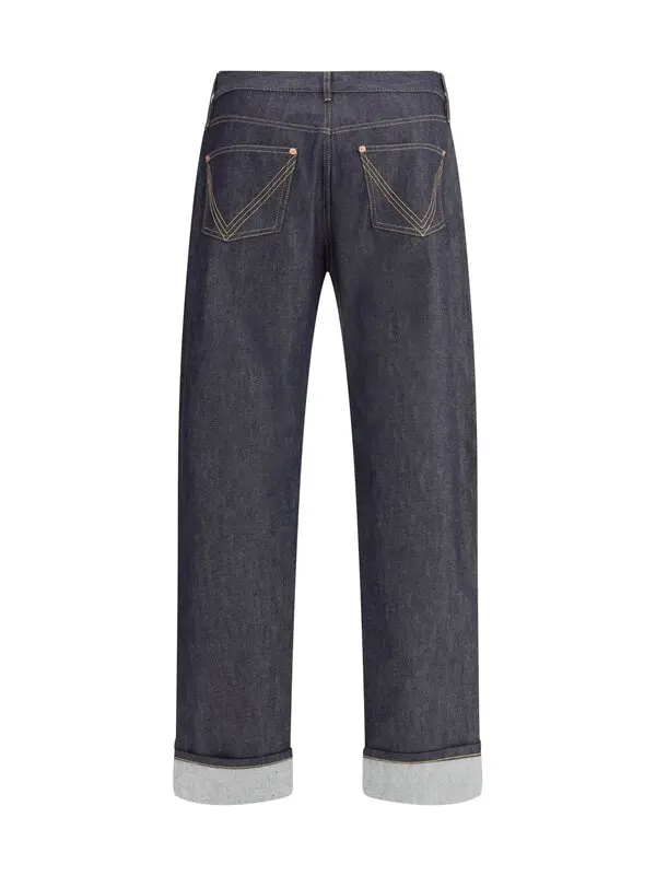 Bottega Veneta Raw Indigo Straight-leg Jeans - Black