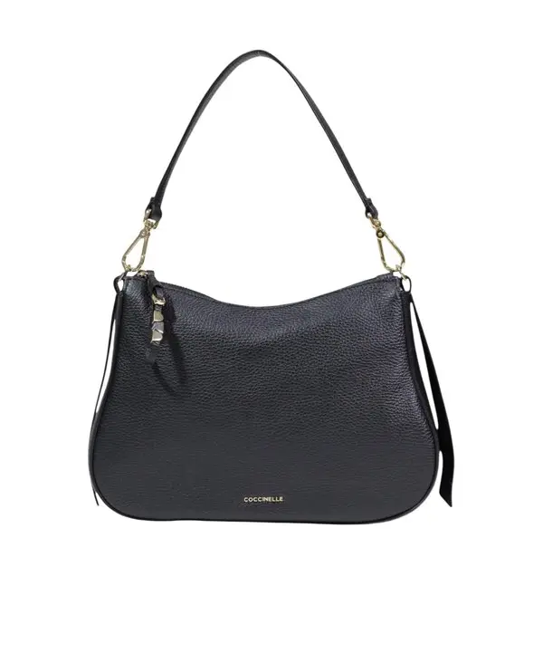 COCCINELLE Small Nory Zip Leather Shoulder Bag - Black
