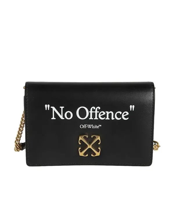 Off-White Logo Printed Foldover Top Shoulder Bag - Black