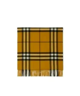 Burberry Checked Fringed-edge Scarf - Teak Color