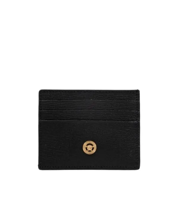 Versace Medusa Head Plaque Card Case - Black