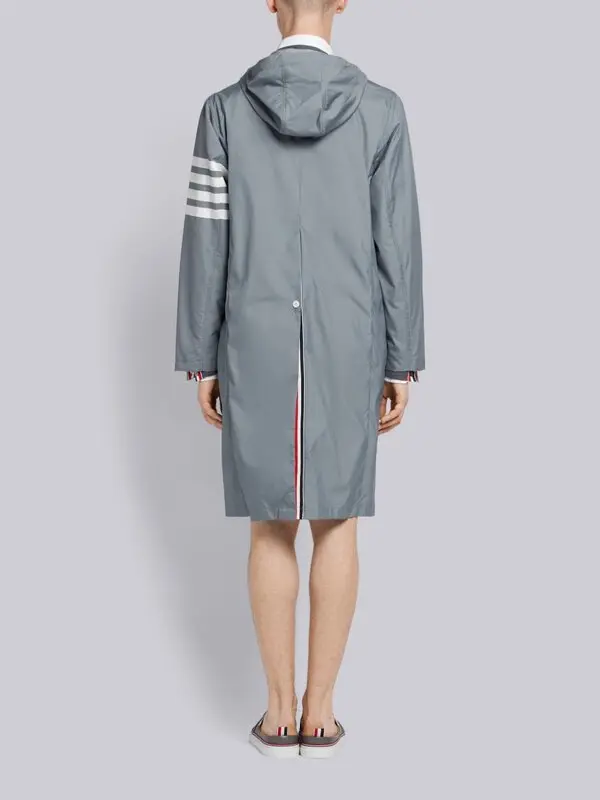 Thom Browne Striped Hooded Long Windbreaker