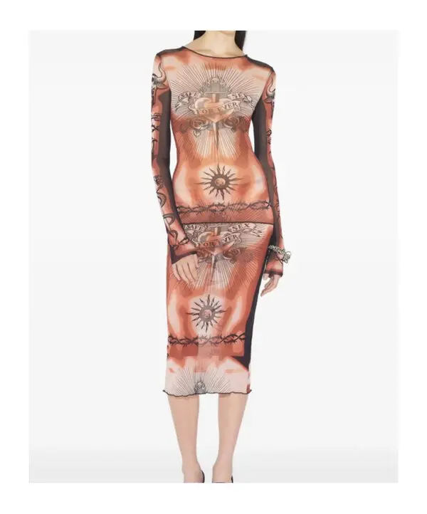 JEAN PAUL GAULTIER Tattoo Print Long-sleeved T-shirt
