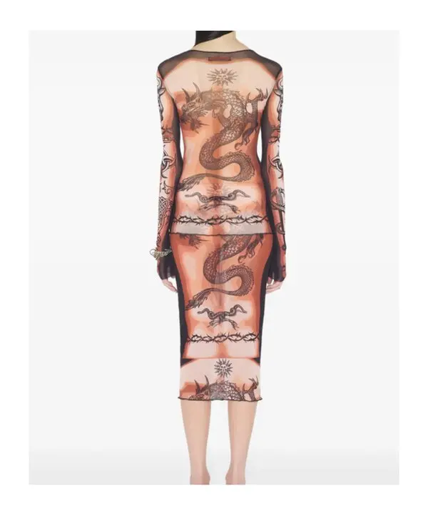 JEAN PAUL GAULTIER Tattoo Print Long-sleeved T-shirt