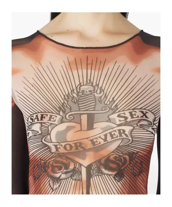 JEAN PAUL GAULTIER Tattoo Print Long-sleeved T-shirt