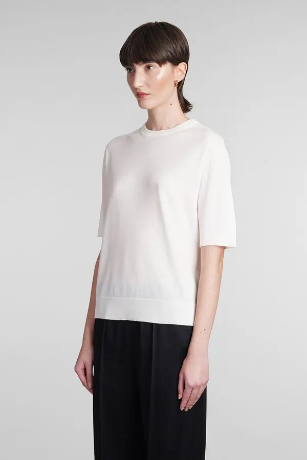 JIL SANDER Crewneck Knitted T-shirt - White