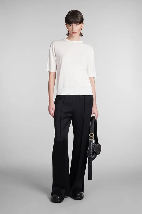 JIL SANDER Crewneck Knitted T-shirt - White